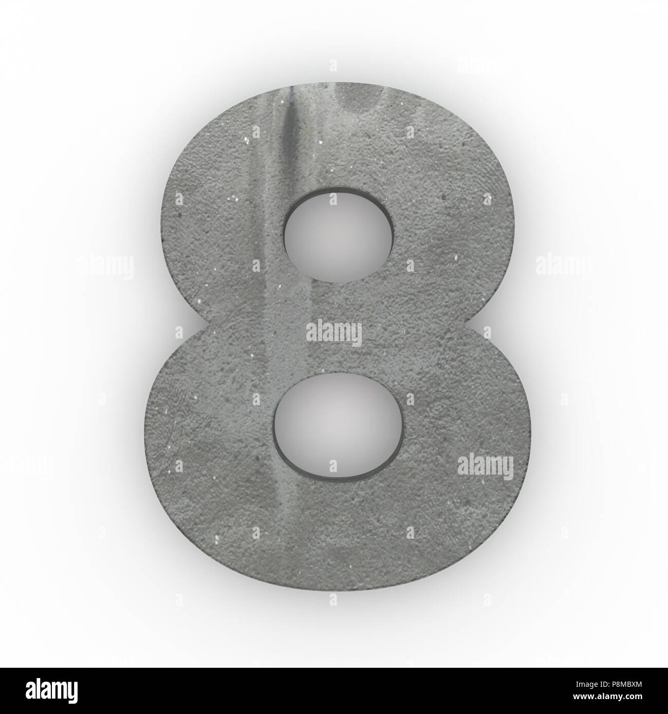 Concrete number 8 isolated on white background Stock Photo - Alamy