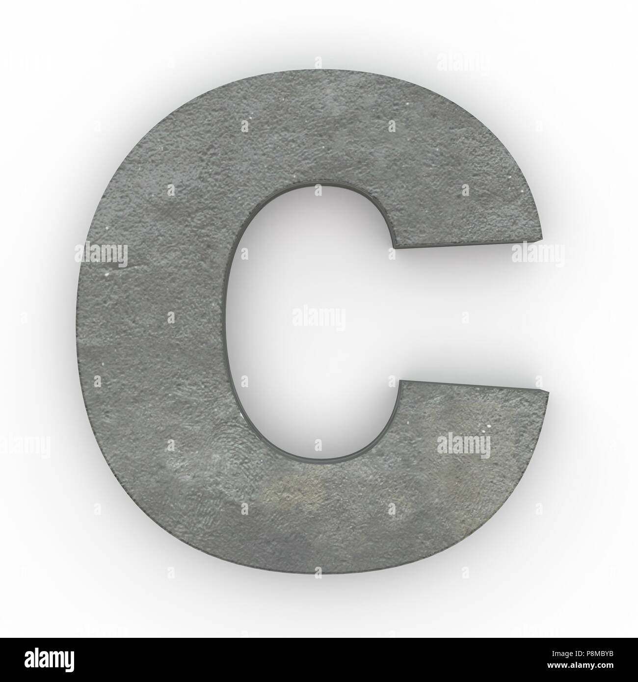 Concrete letter C isolated on white background Stock Photo - Alamy