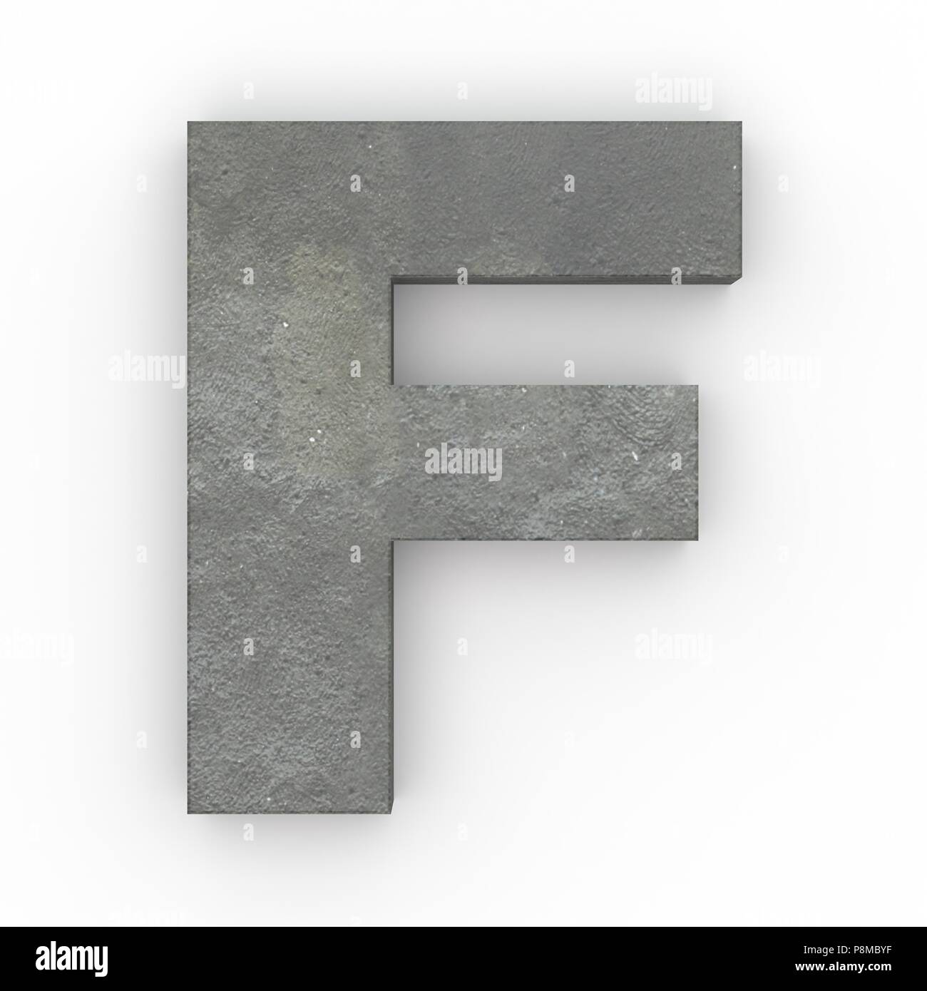 Concrete letter F isolated on white background Stock Photo - Alamy