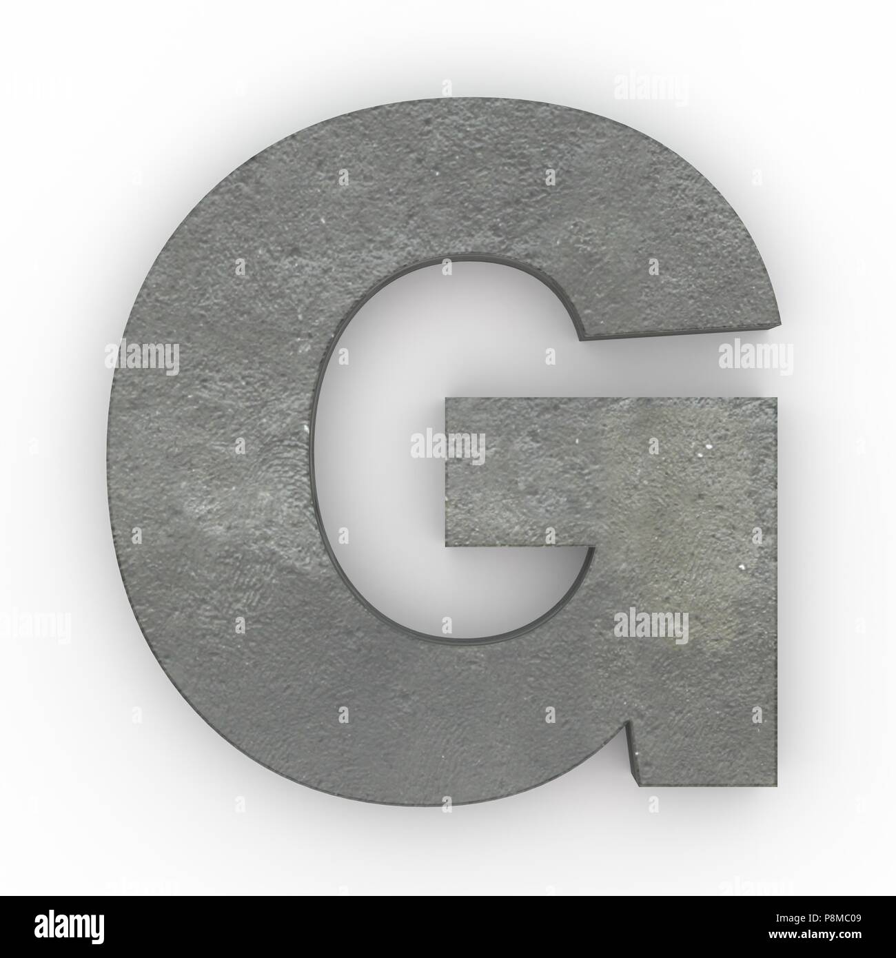 Concrete letter G isolated on white background Stock Photo - Alamy