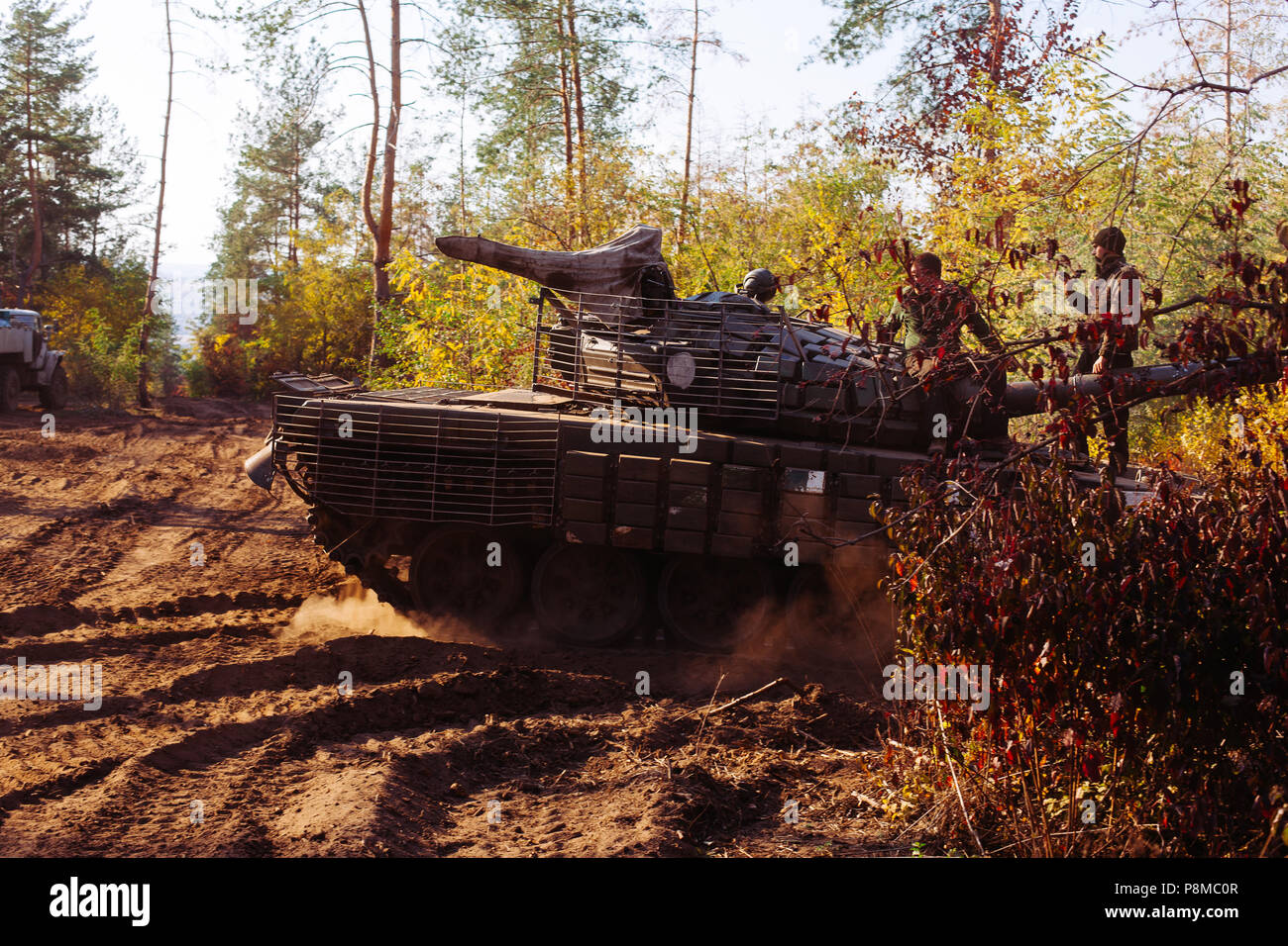 tank in a real war on donbass Stock Photo - Alamy