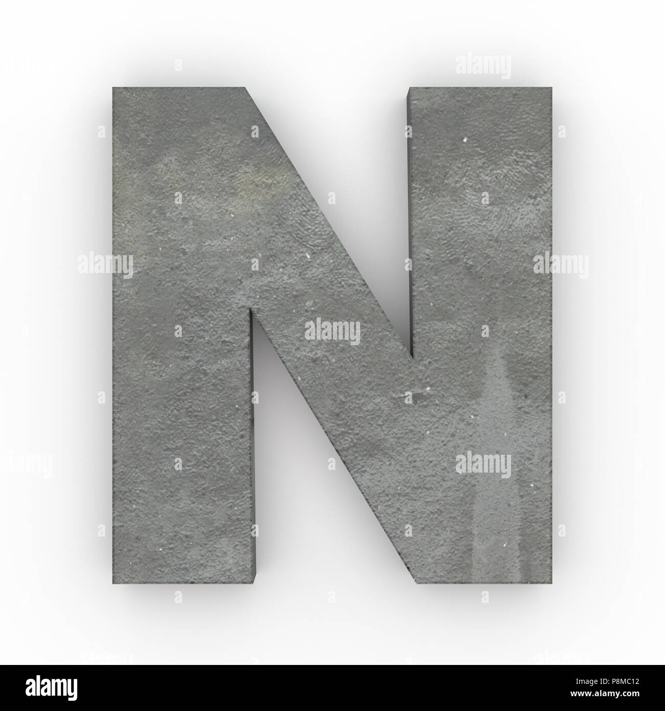 Concrete letter N isolated on white background Stock Photo - Alamy