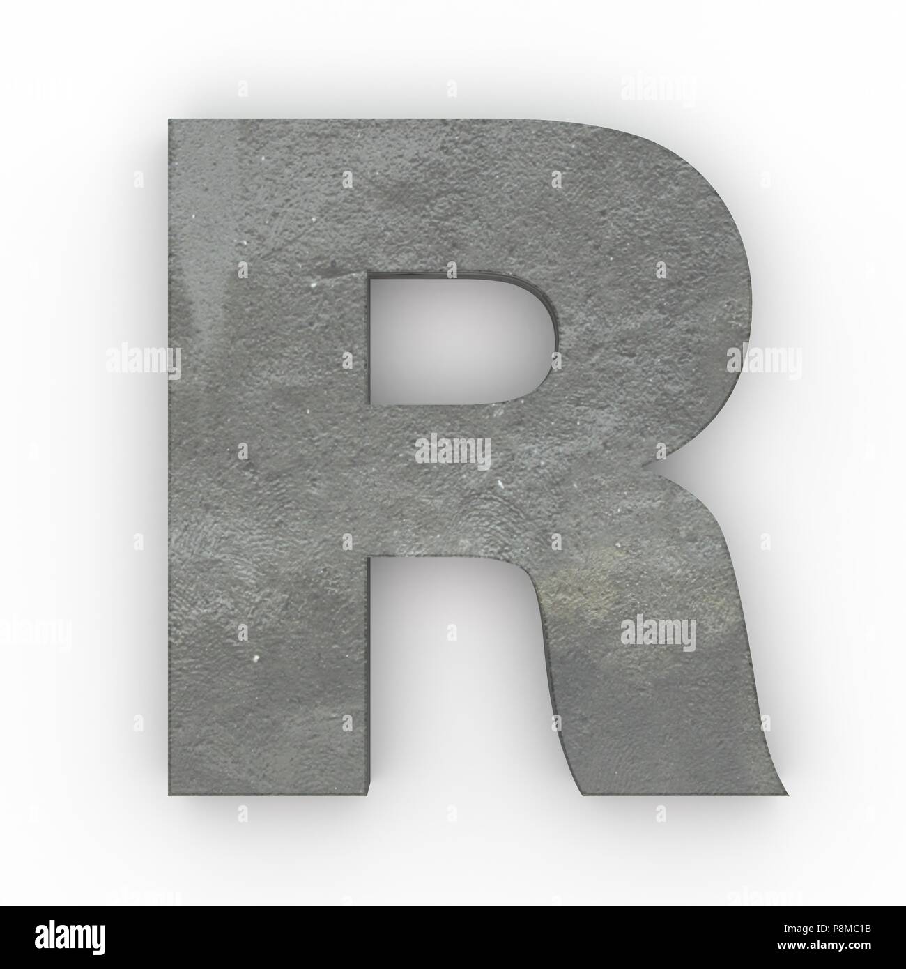 Concrete letter R isolated on white background Stock Photo - Alamy