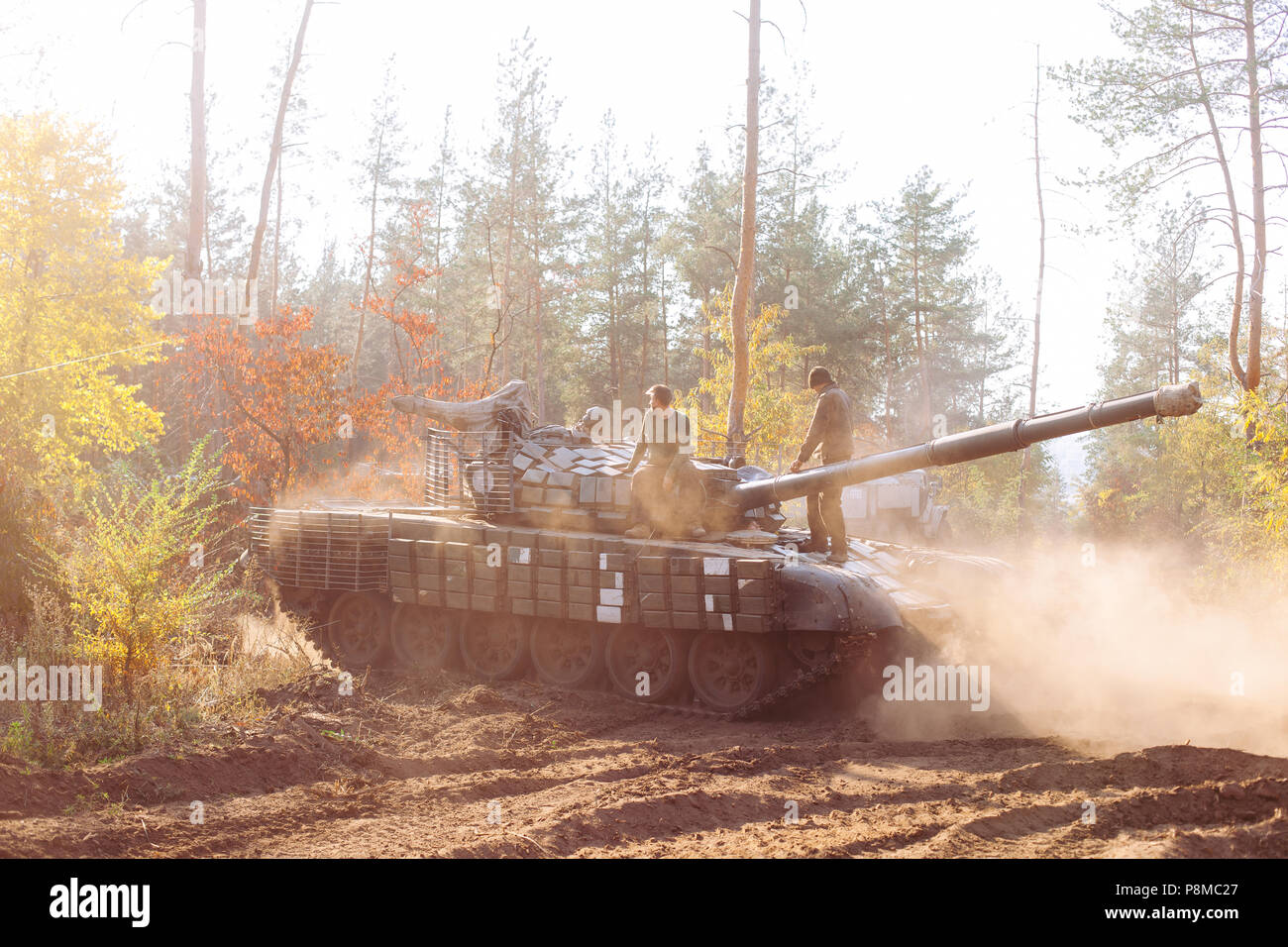 tank in a real war on donbass Stock Photo - Alamy