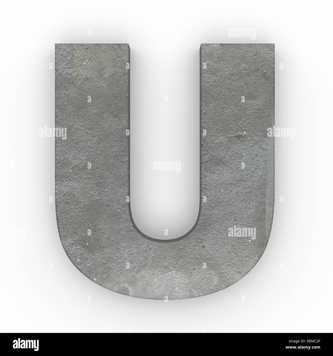 Concrete letter U isolated on white background Stock Photo - Alamy