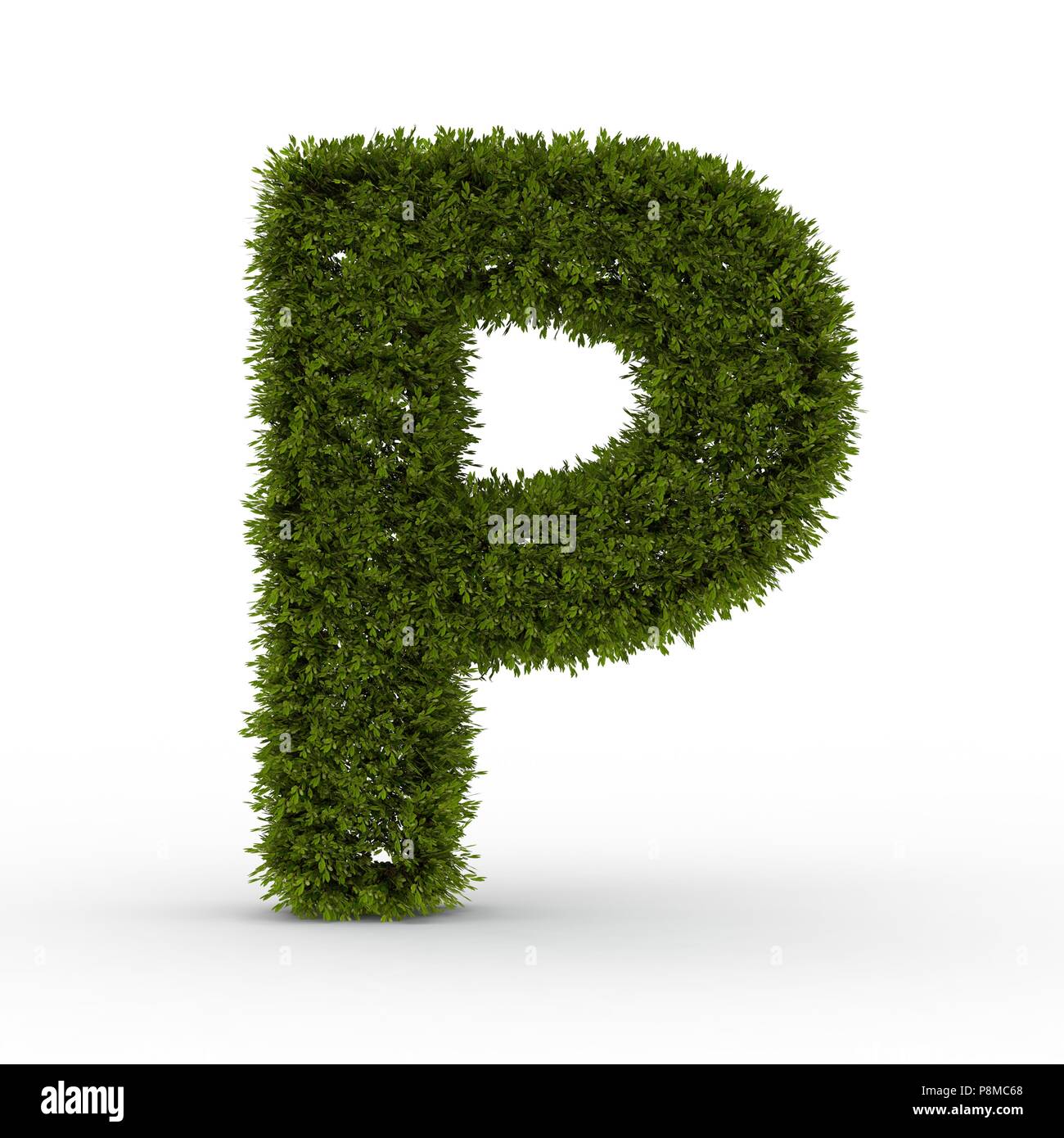 Gras letter P isolated on white background Stock Photo - Alamy