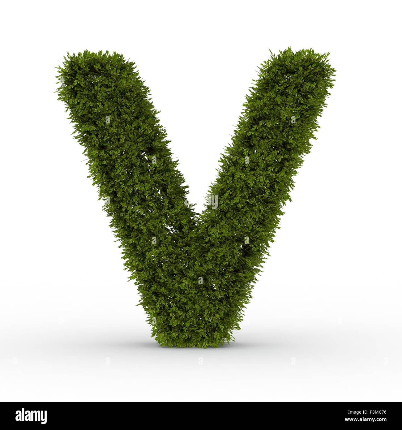 Gras letter V isolated on white background Stock Photo - Alamy