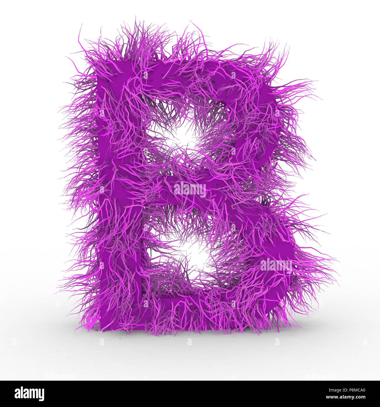 Pink fur letter B isolated on white background Stock Photo - Alamy