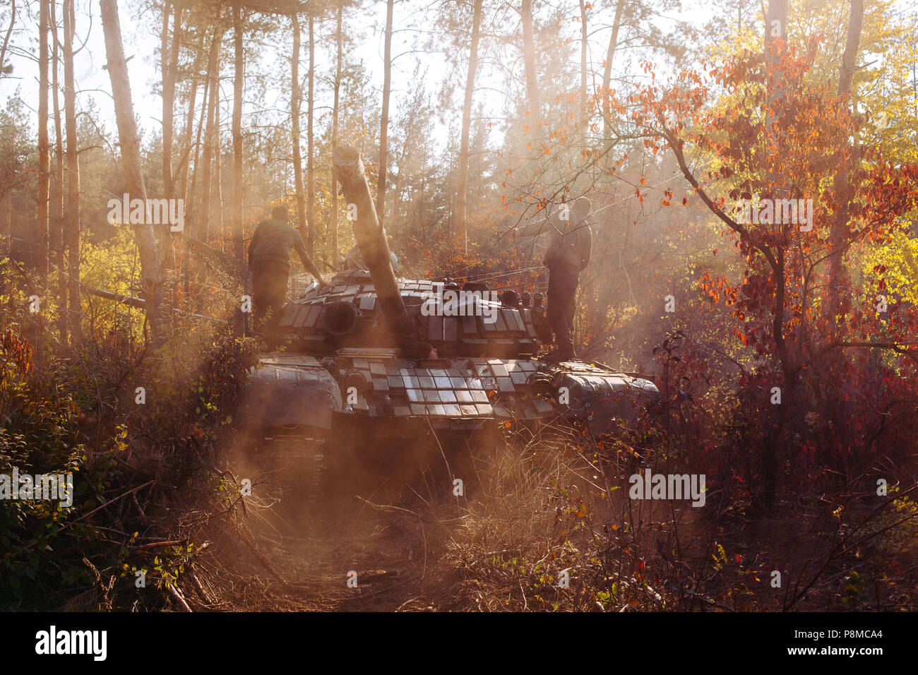 tank in a real war on donbass Stock Photo - Alamy