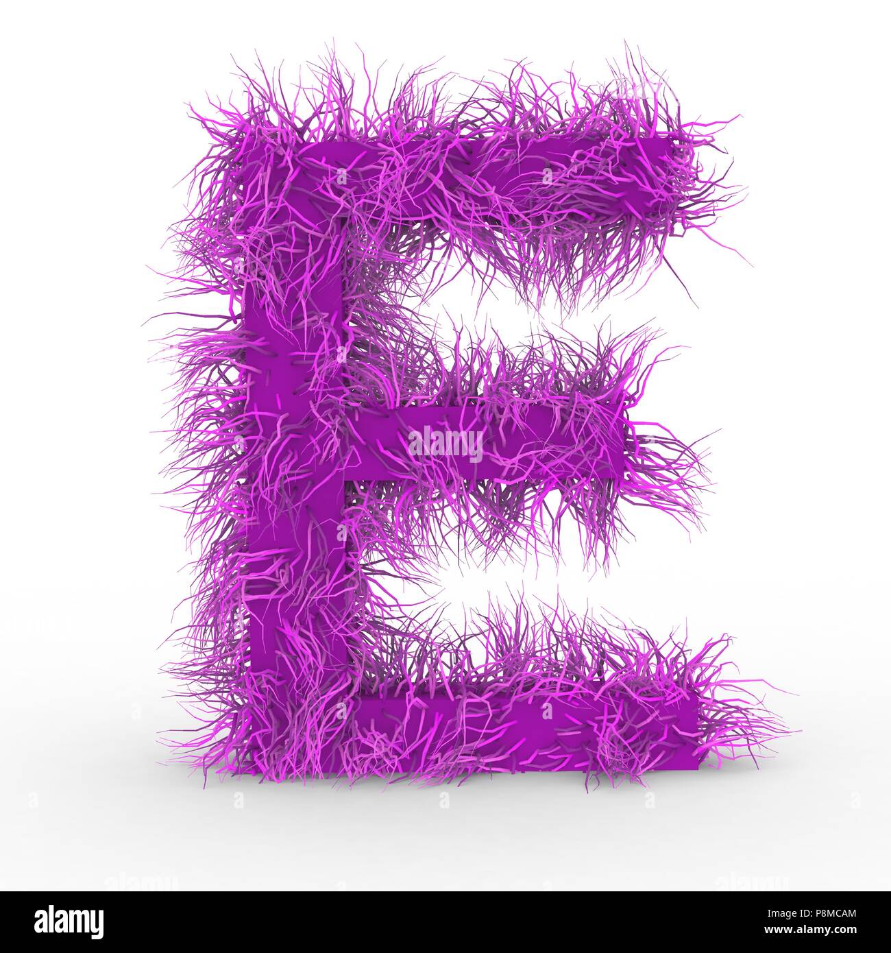 Pink fur letter E isolated on white background Stock Photo - Alamy