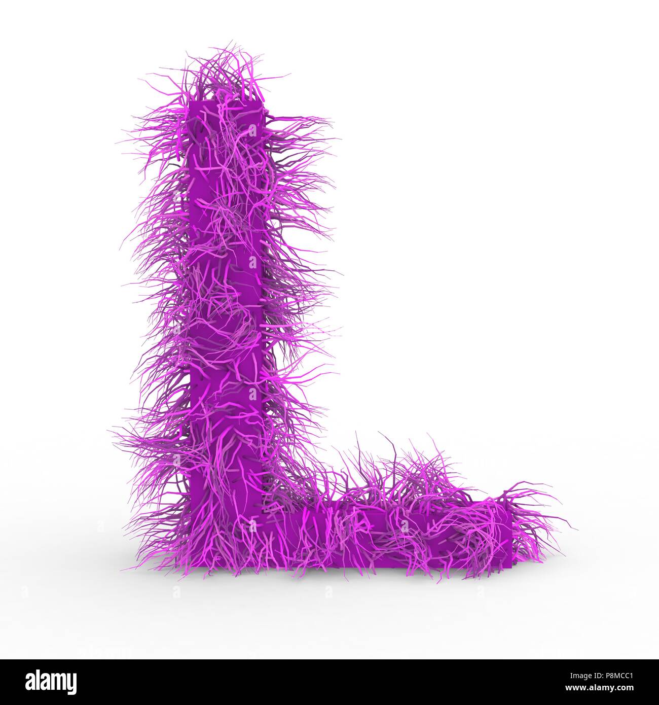 Pink fur letter L isolated on white background Stock Photo - Alamy