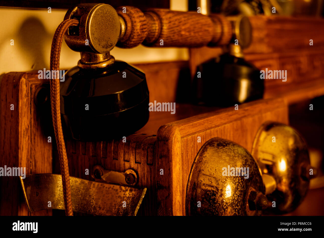 Vintage old telephone handset Stock Photo - Alamy