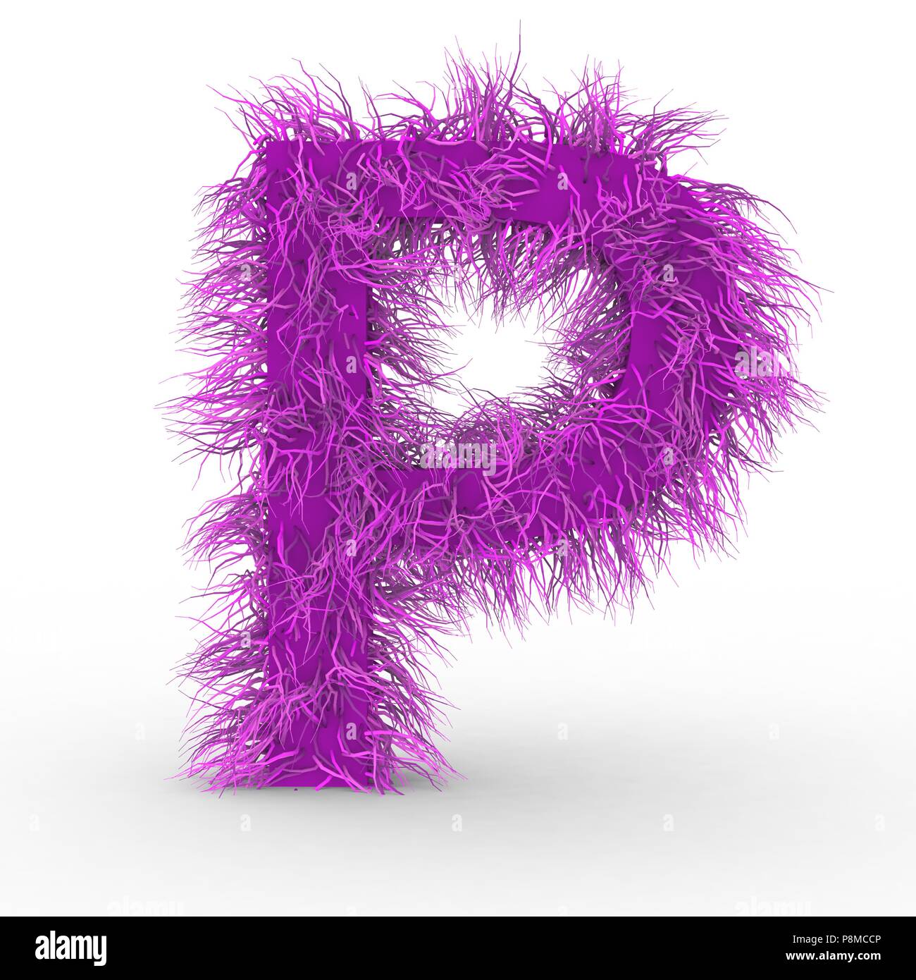 Pink fur letter P isolated on white background Stock Photo - Alamy