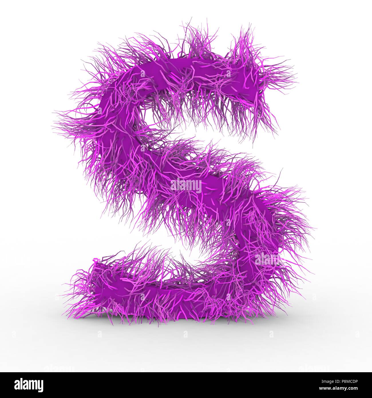 Pink fur letter S isolated on white background Stock Photo - Alamy