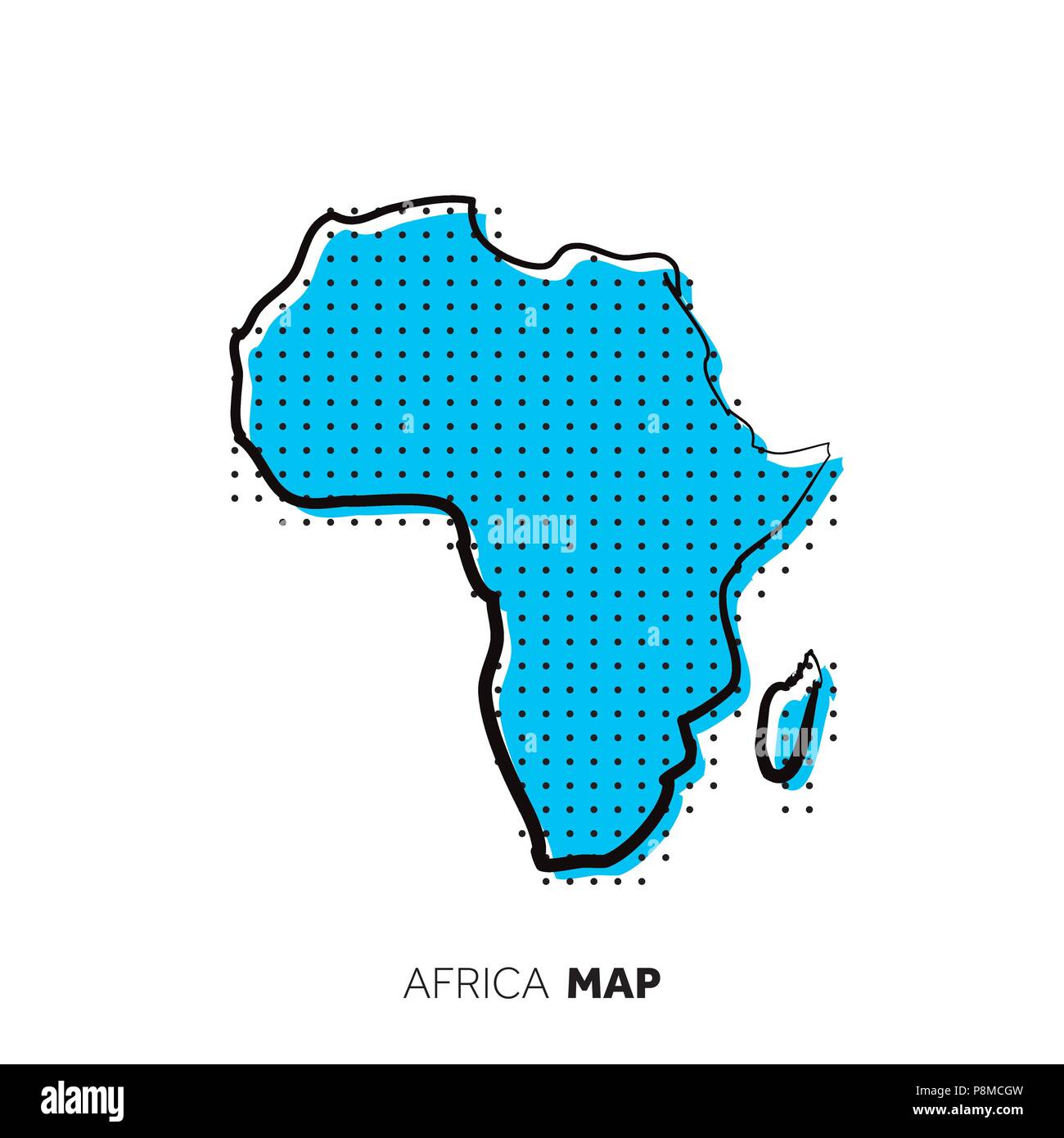 Africa vector country map. Map outline with dots Stock Vector Image ...