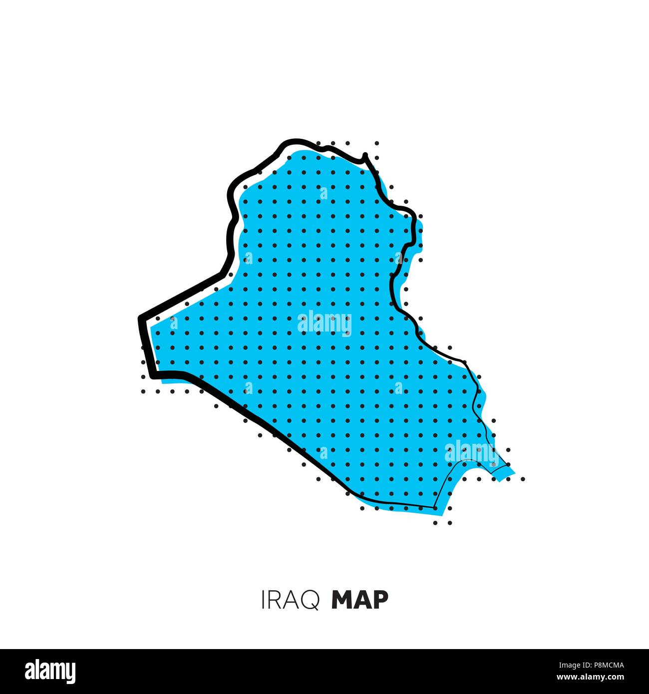 Iraq vector country map. Map outline with dots Stock Vector Image & Art ...