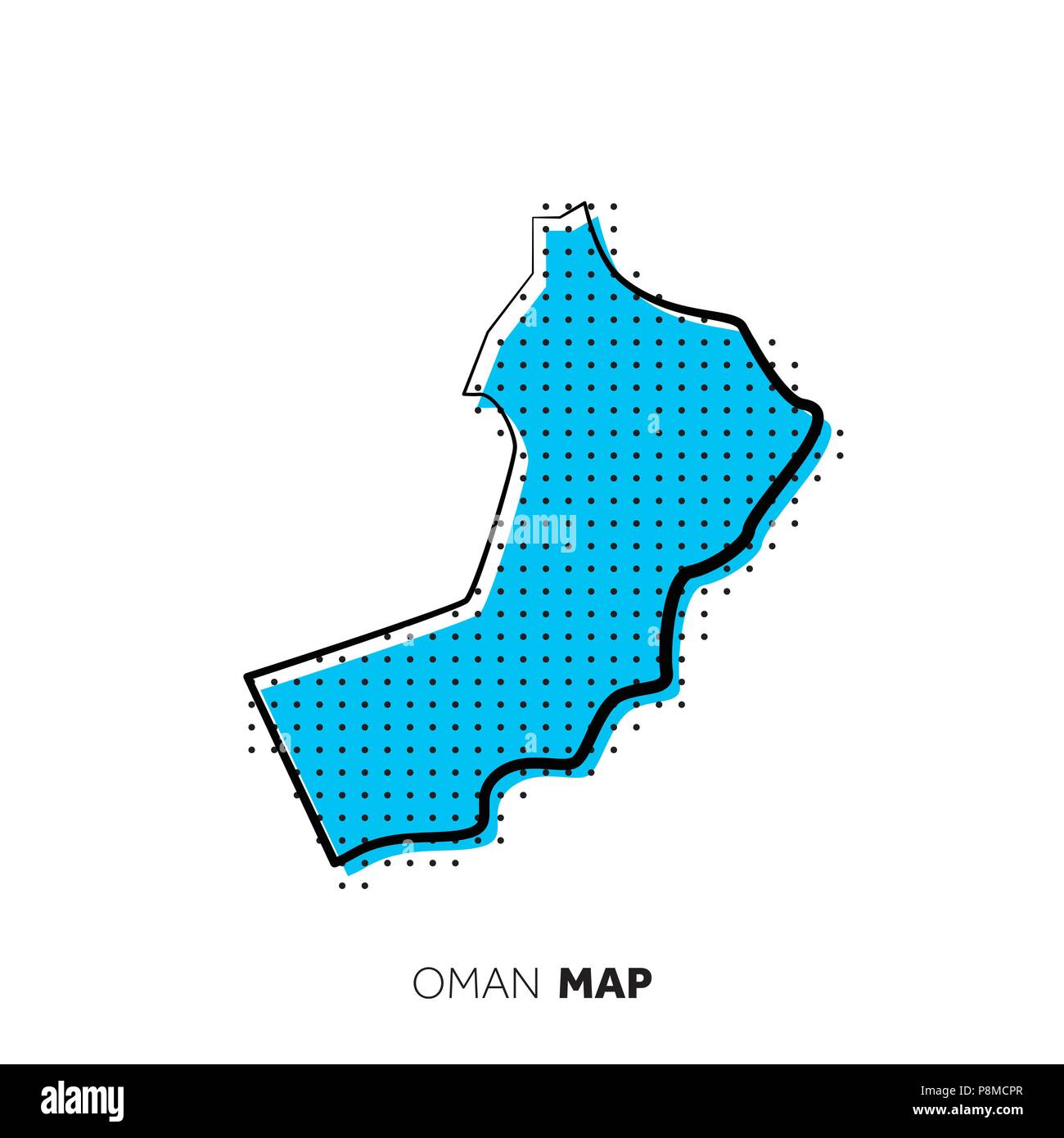 Oman vector country map. Map outline with dots Stock Vector Image & Art ...