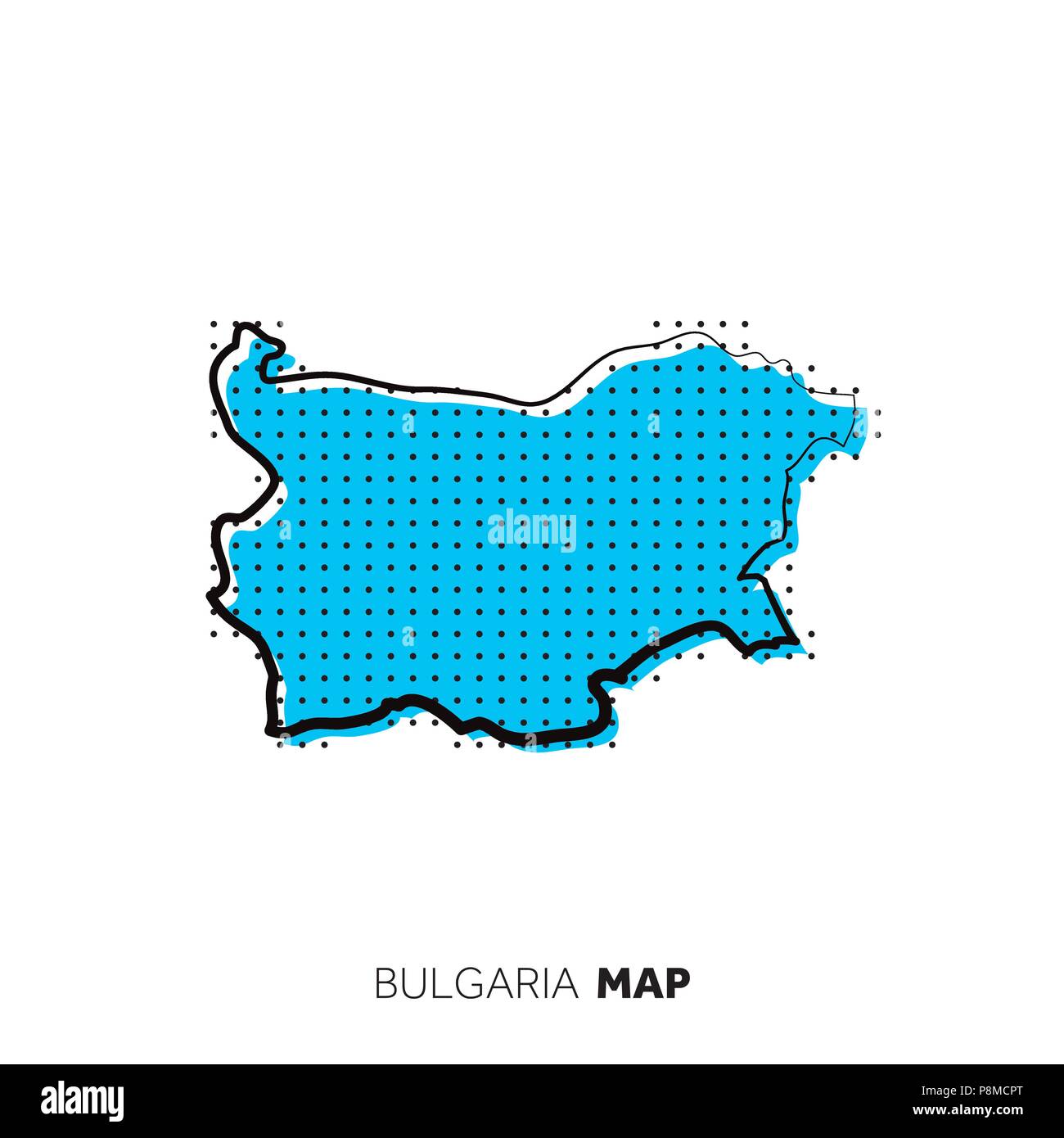 Bulgaria vector country map. Map outline with dots Stock Vector Image & Art - Alamy