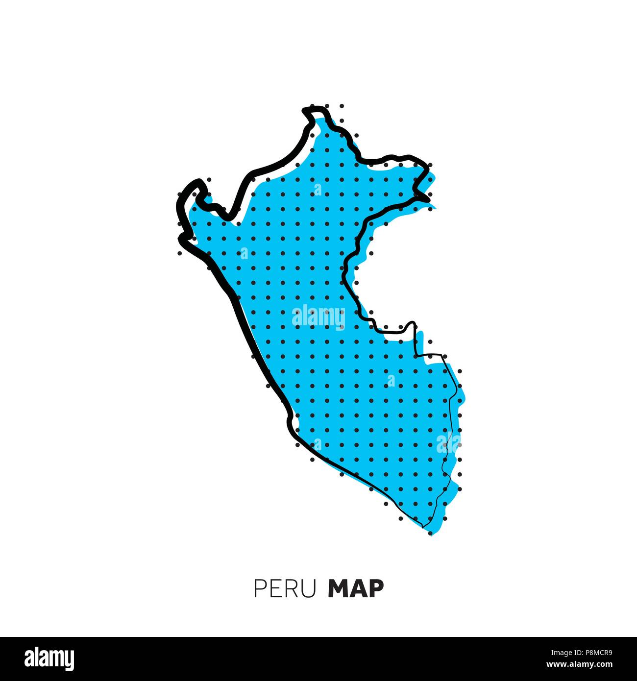 Peru vector country map. Map outline with dots Stock Vector Image & Art ...