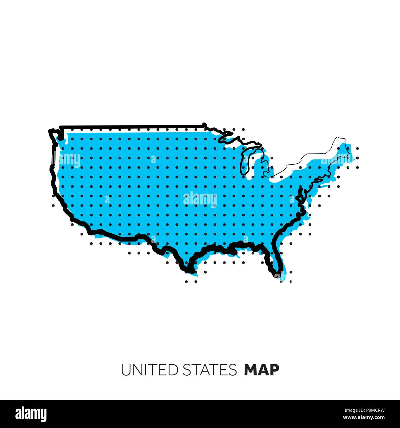 Map of united states with dots hi-res stock photography and images - Alamy