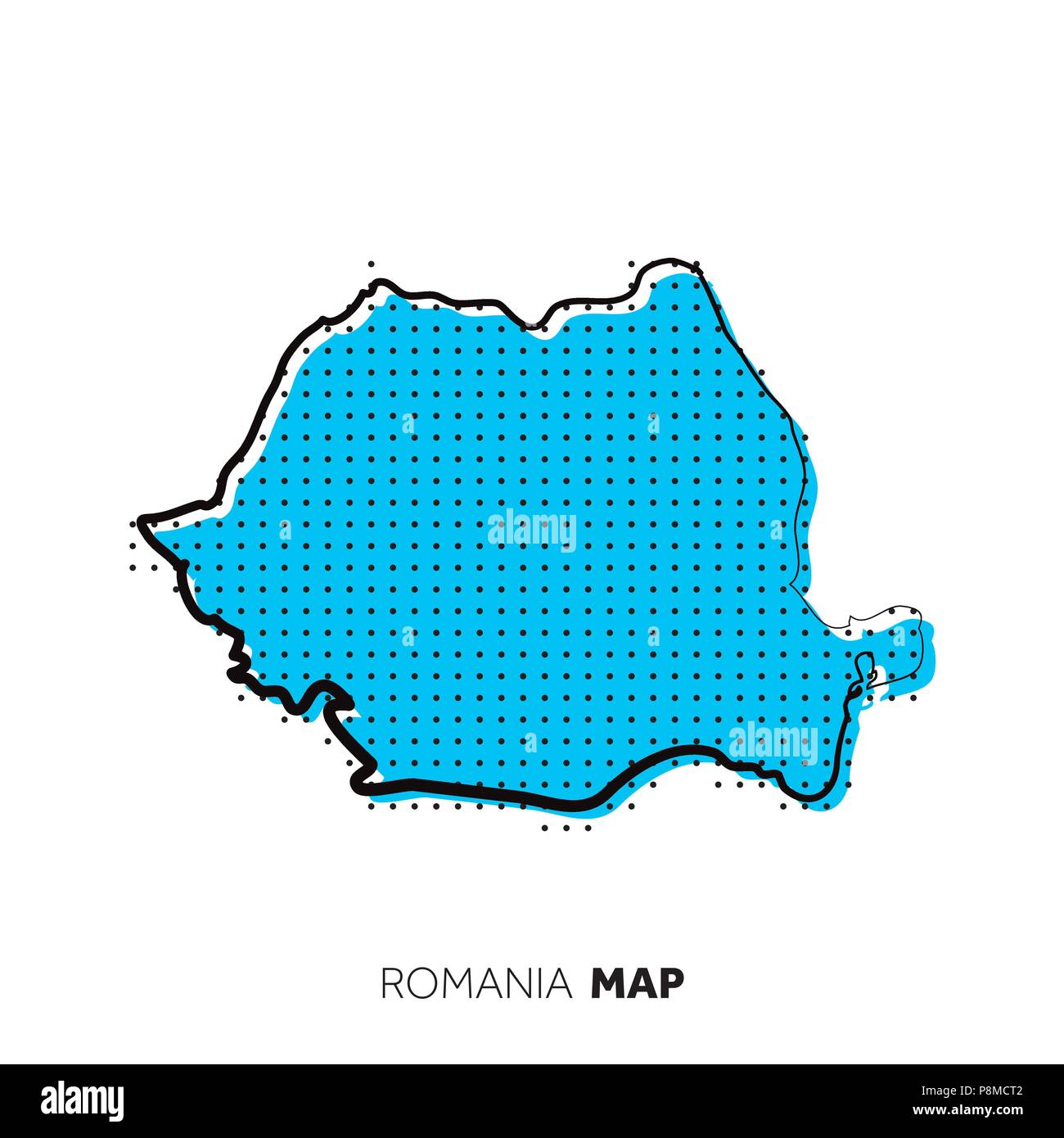 Romania dotted map digital hi-res stock photography and images - Alamy