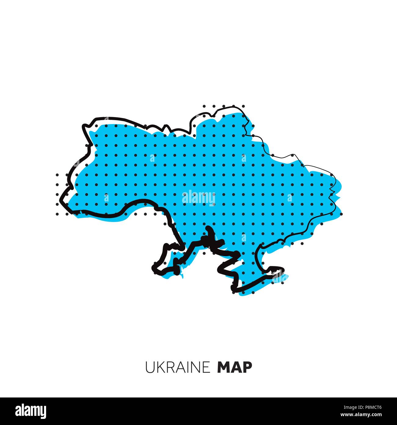 Ukraine vector country map. Map outline with dots Stock Vector Image ...