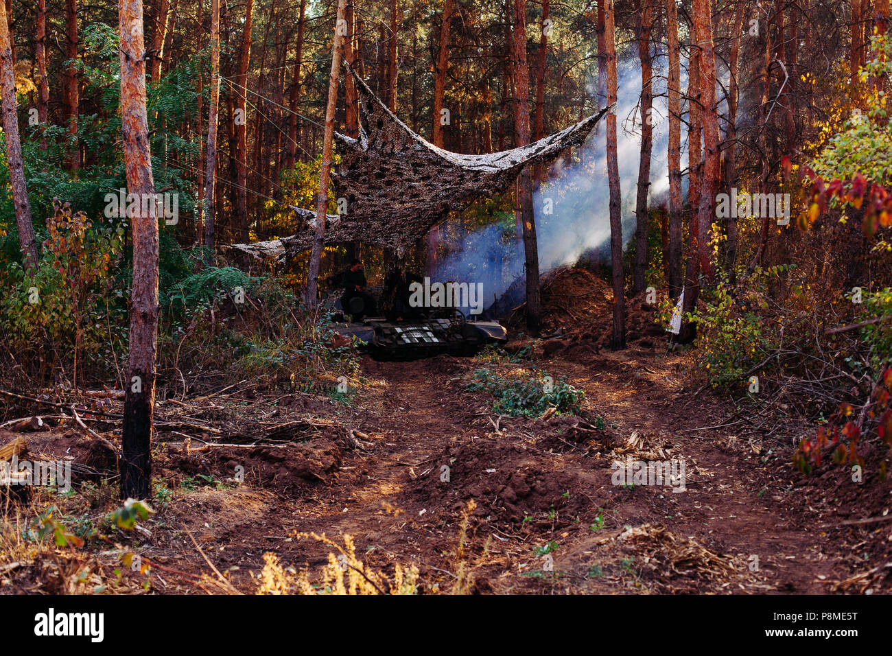 tank in a real war on donbass Stock Photo - Alamy