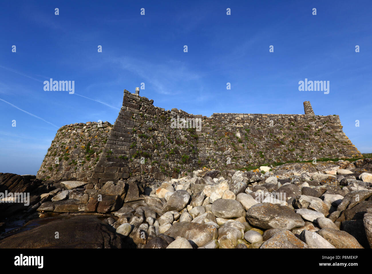 Forte do Cao castle at Gelfa, near Vila Praia de Ancora, Minho Province ...