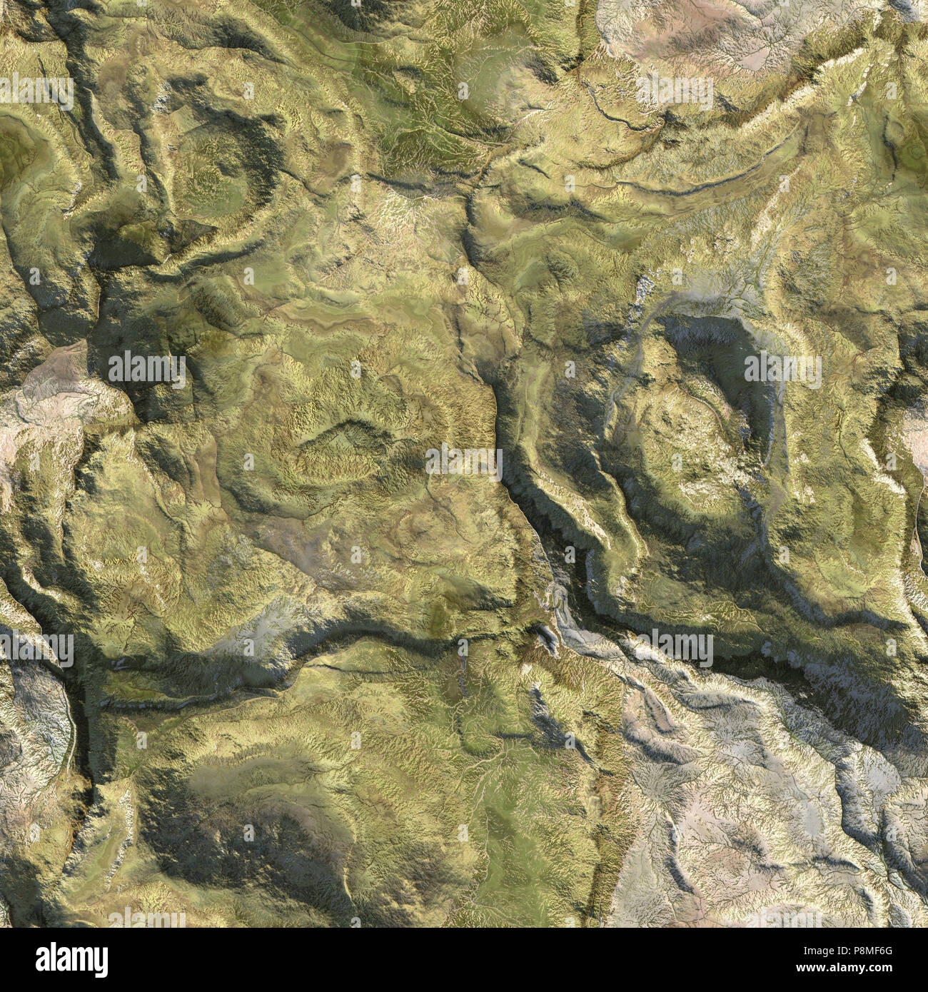 Aerial view from air plane of mountains seamless texture background. 3d ...