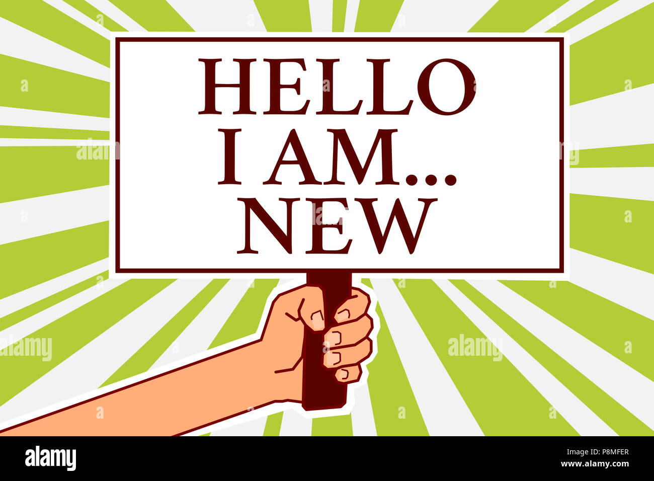 Word writing text Hello I Am... New. Business concept for Introduce ...