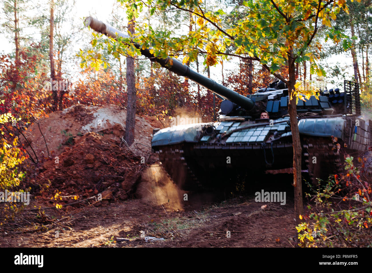 tank in a real war on donbass Stock Photo - Alamy