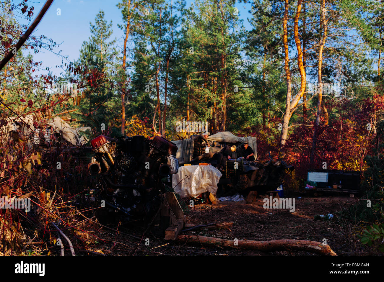 tank in a real war on donbass Stock Photo - Alamy