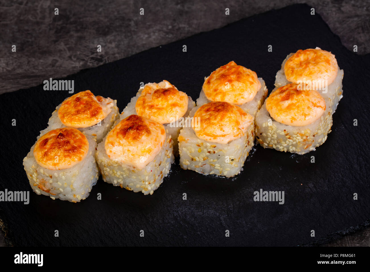 Japanese baked roll with rice Stock Photo - Alamy