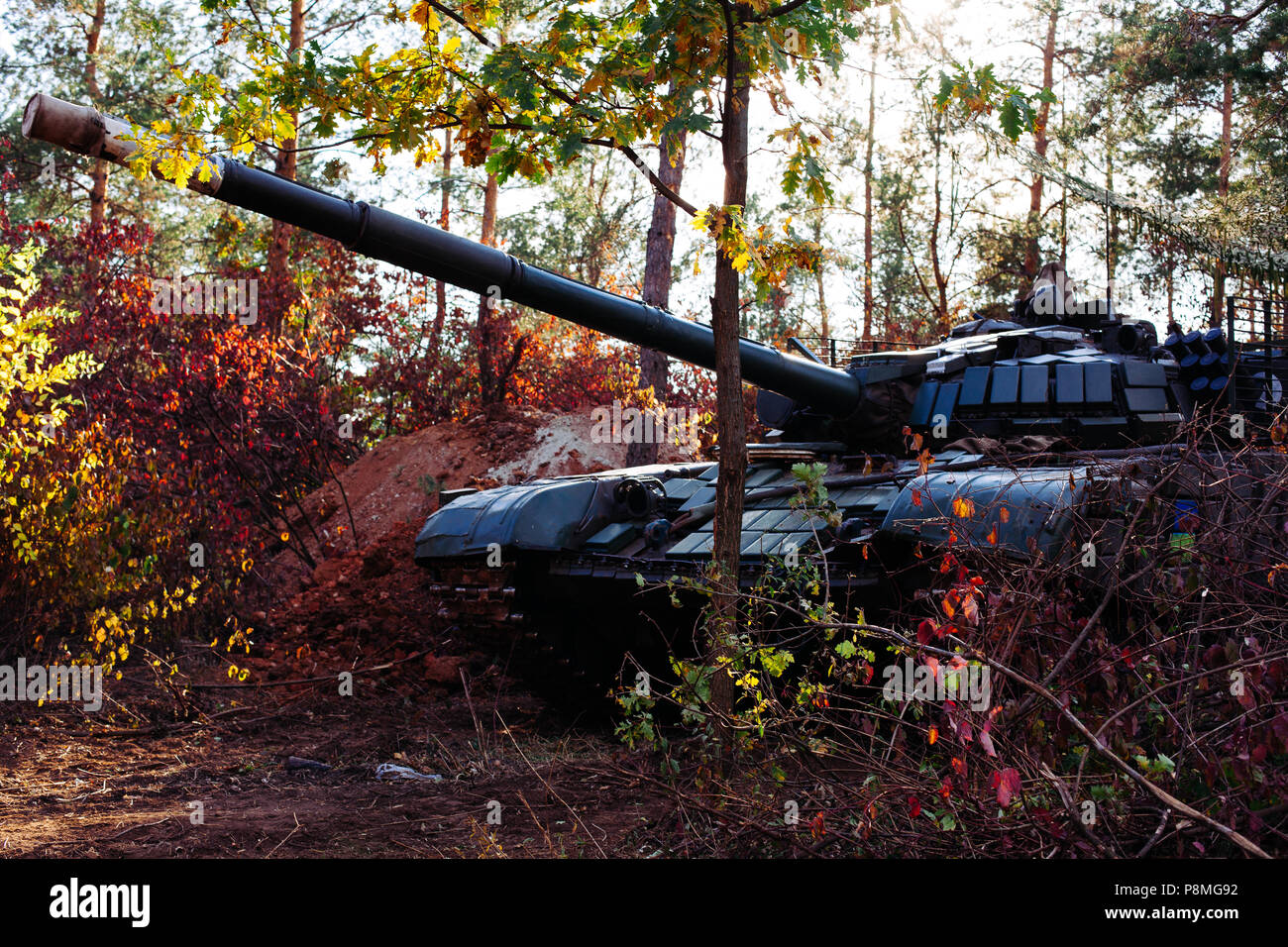 tank in a real war on donbass Stock Photo - Alamy