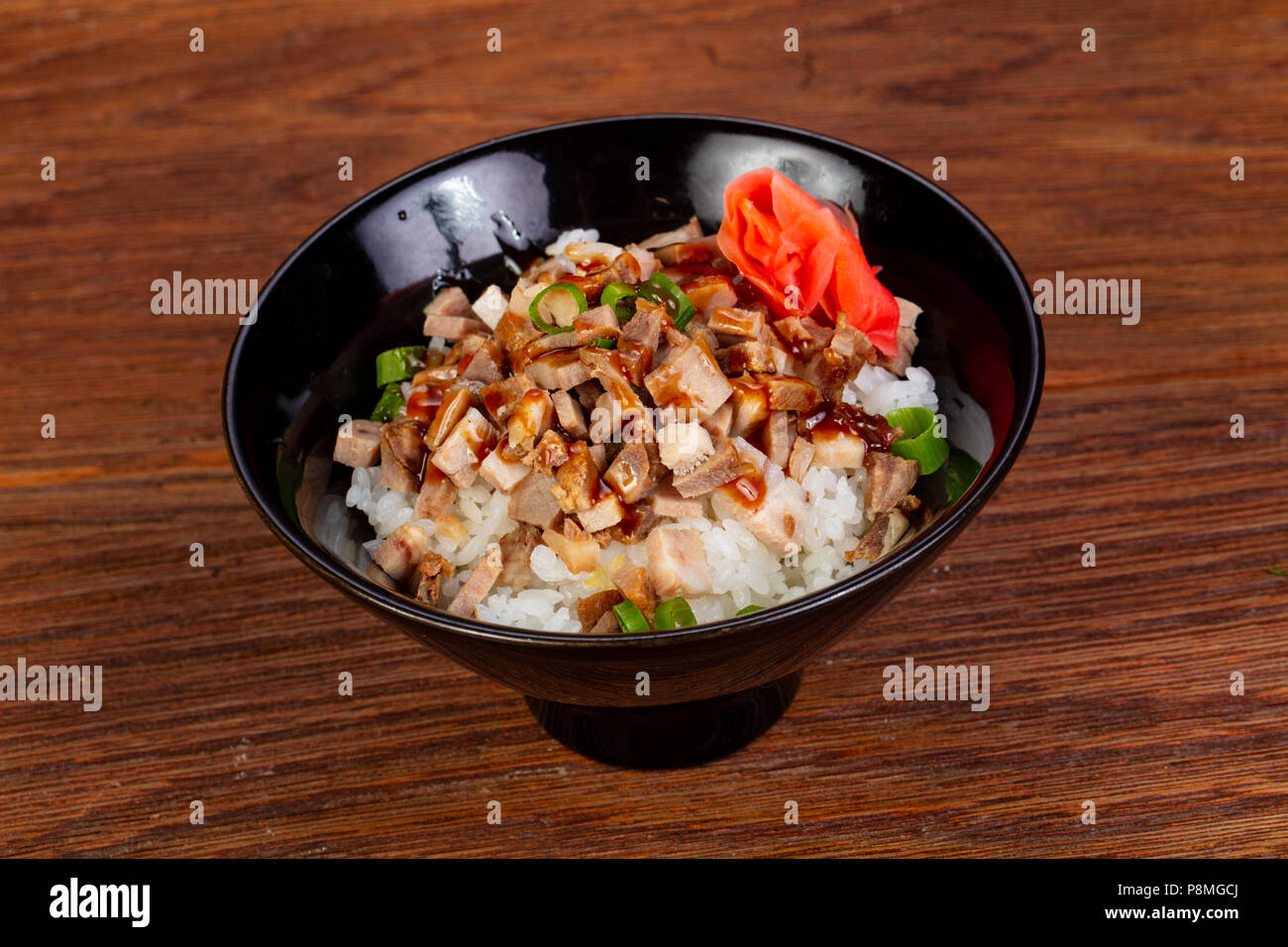 Japanese style Rice with pork Stock Photo - Alamy
