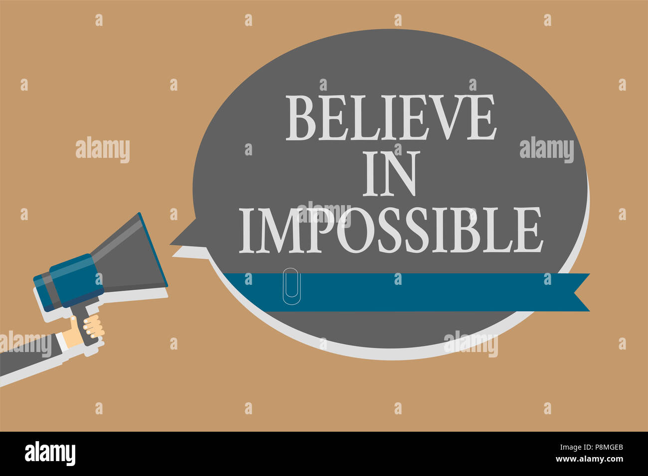 Handwriting text Believe In Impossible. Concept meaning You can do it ...