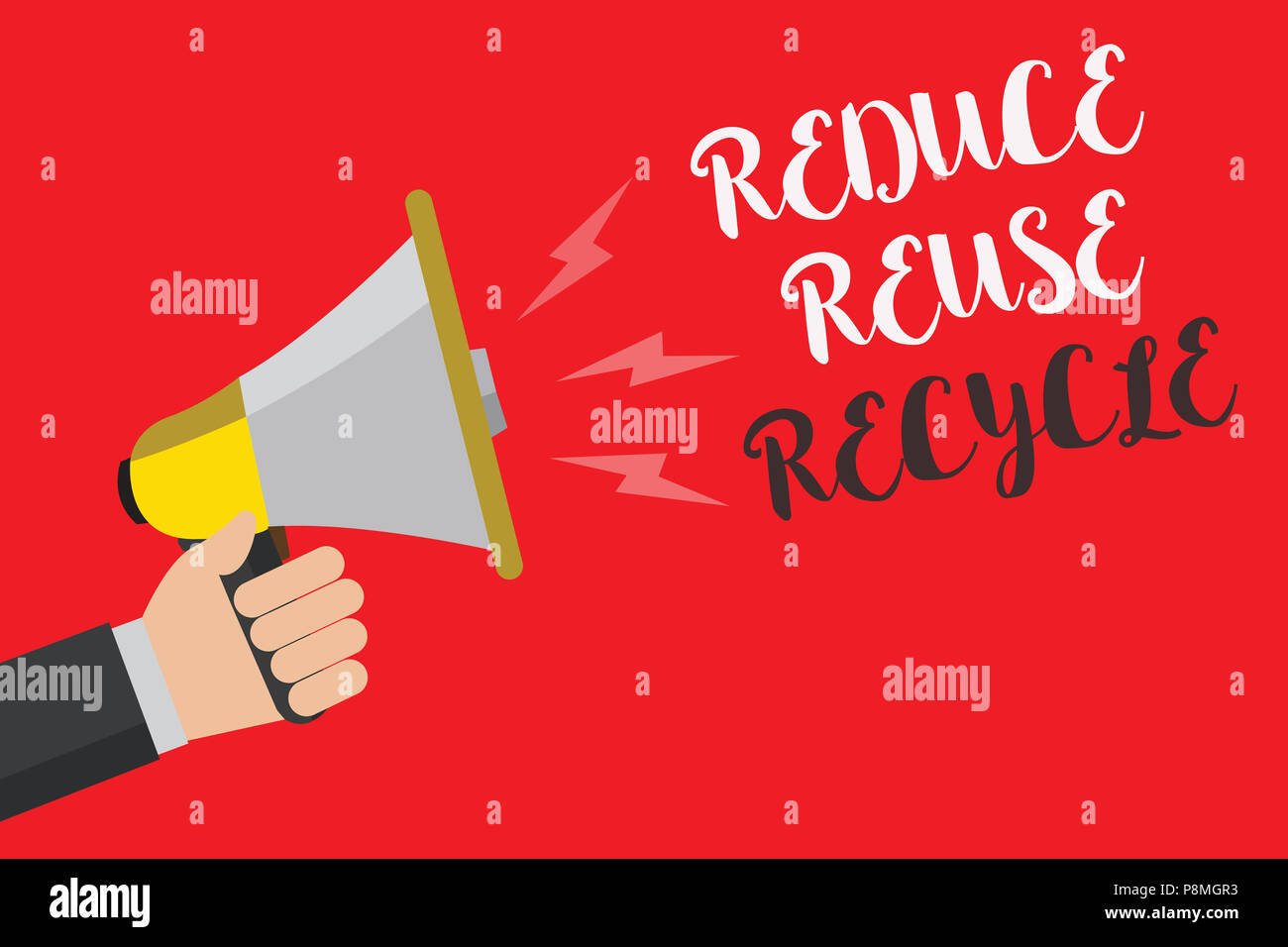 Writing note showing Reduce Reuse Recycle. Business photo showcasing ...