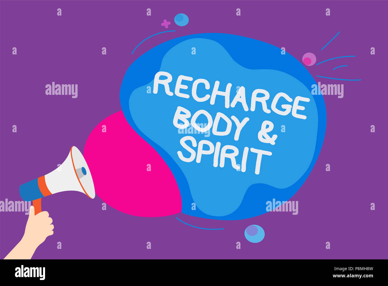 Writing note showing Recharge BodyandSpirit. Business photo showcasing fill your energy through ...