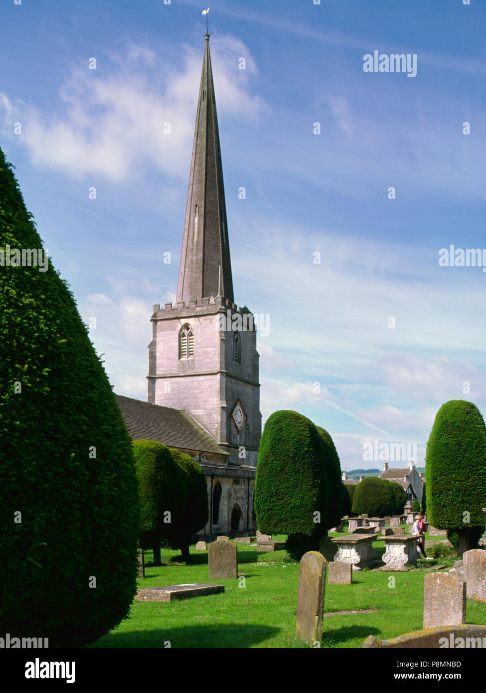 c1987: The impressive 'wool church' and its well known yew trees at ...
