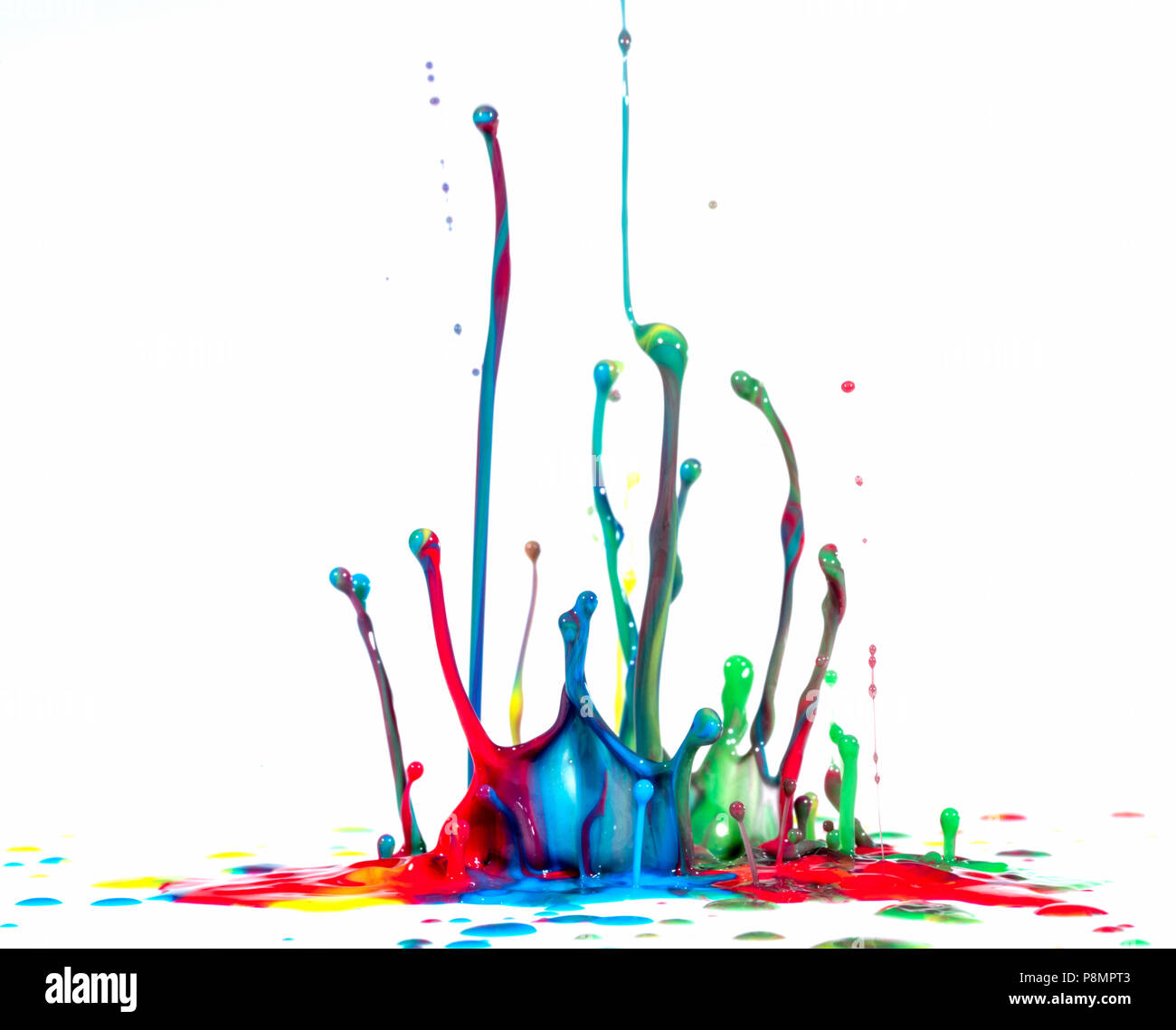 Isolated shot of paint splashing on white Stock Photo - Alamy