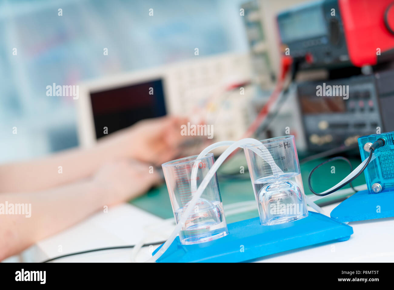 experiment with hydrogen power cells Stock Photo - Alamy