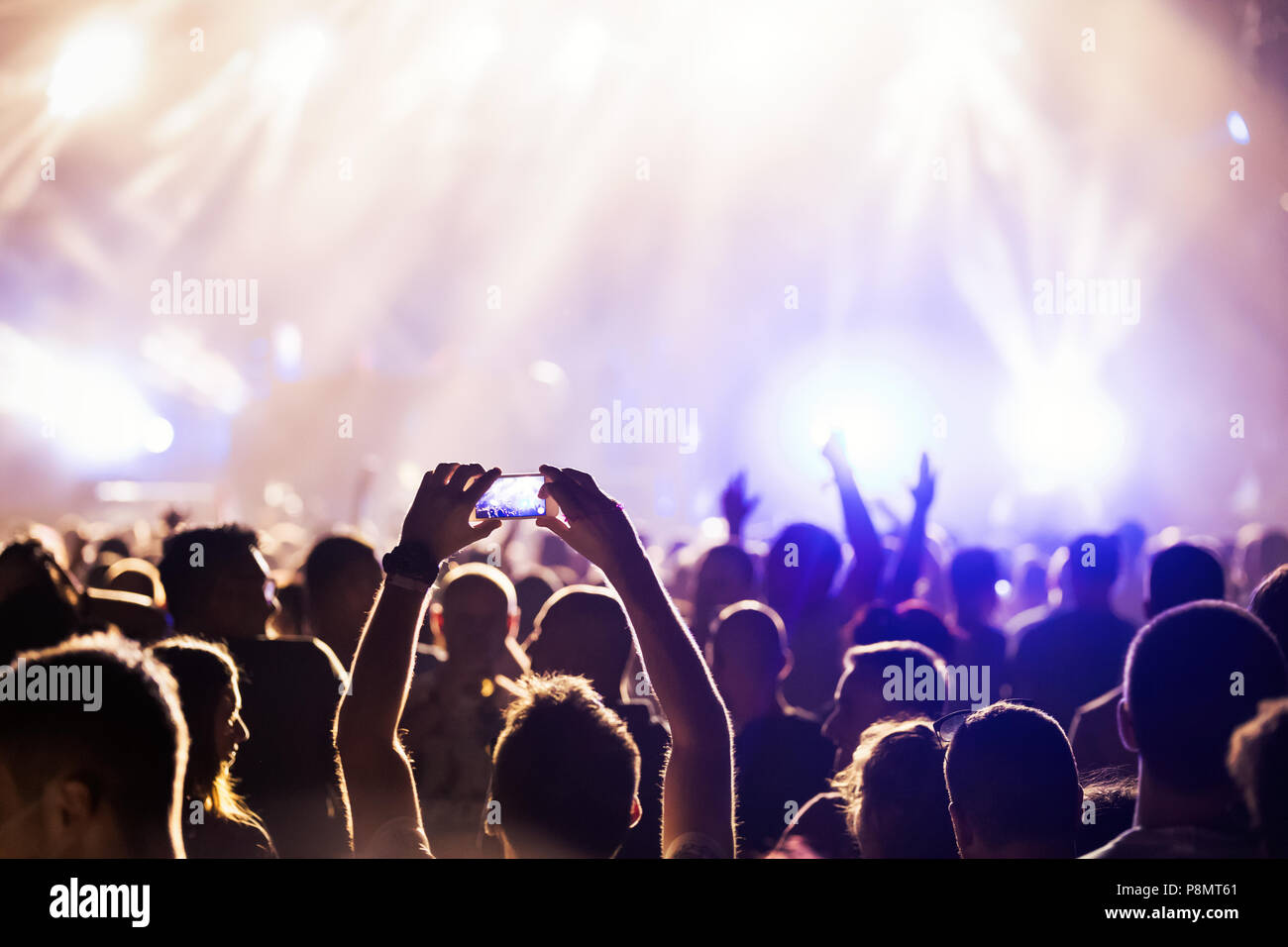 Picture of dancing crowd at music festival Stock Photo - Alamy