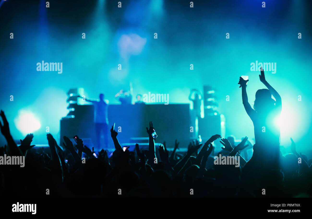 Picture of dancing crowd at music festival Stock Photo - Alamy