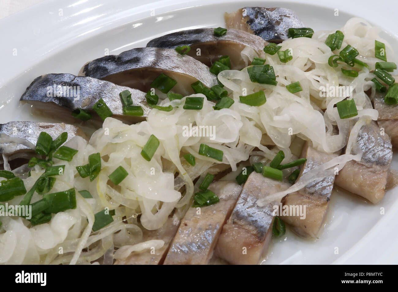 Pickled Herring with Onions served in spotykach restaurant serving ...