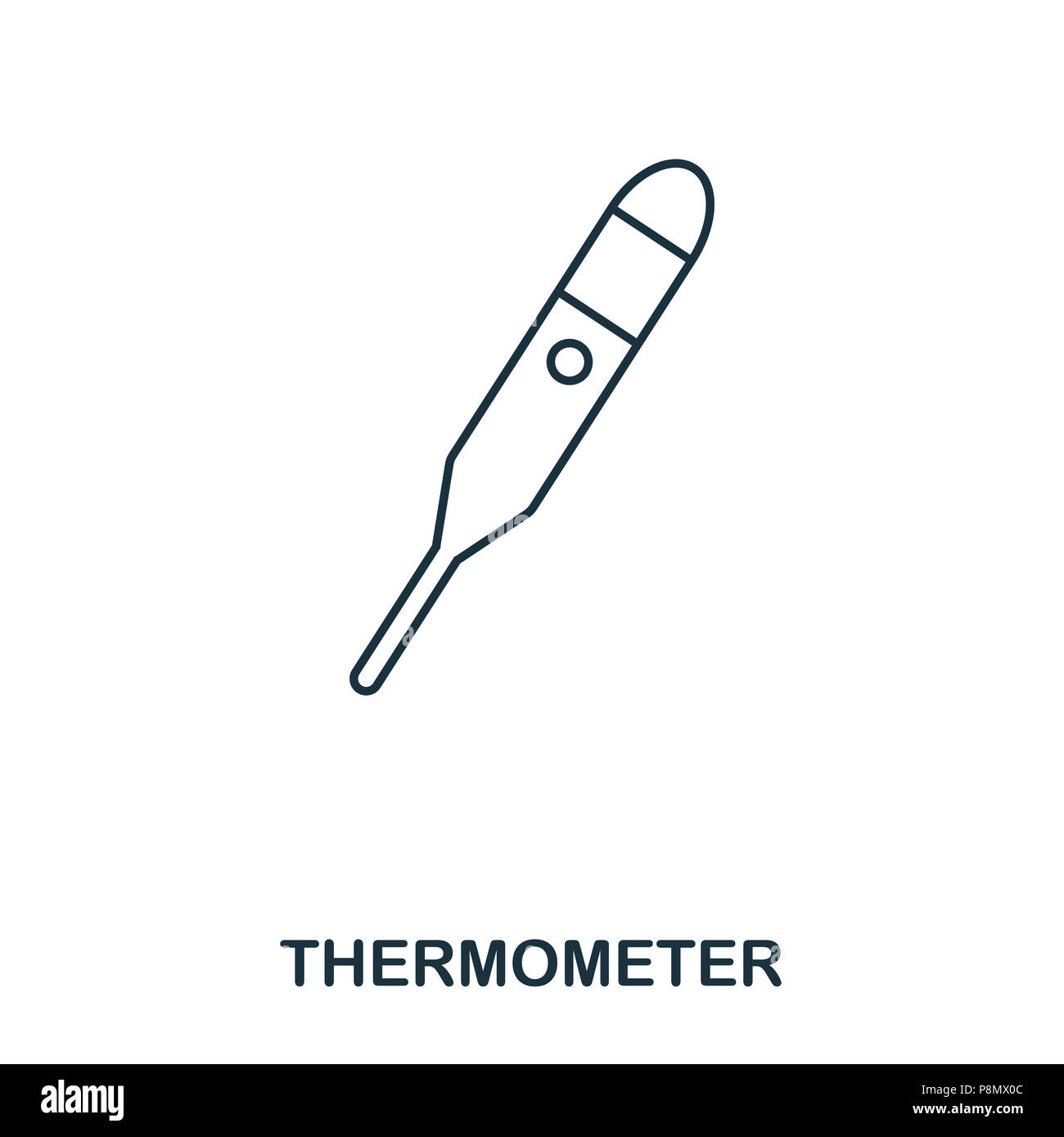 Thermometer icon. Outline style icon design. UI. Illustration of ...