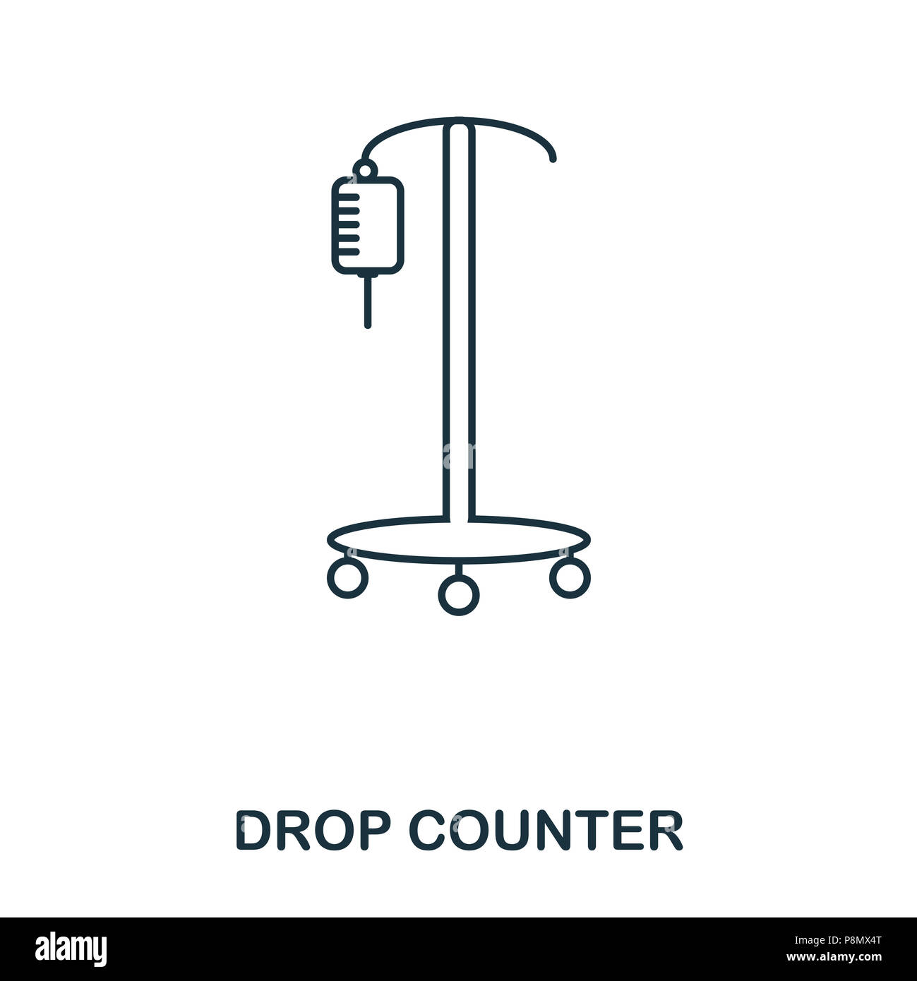 Drop Counter icon. Outline style icon design. UI. Illustration of drop ...