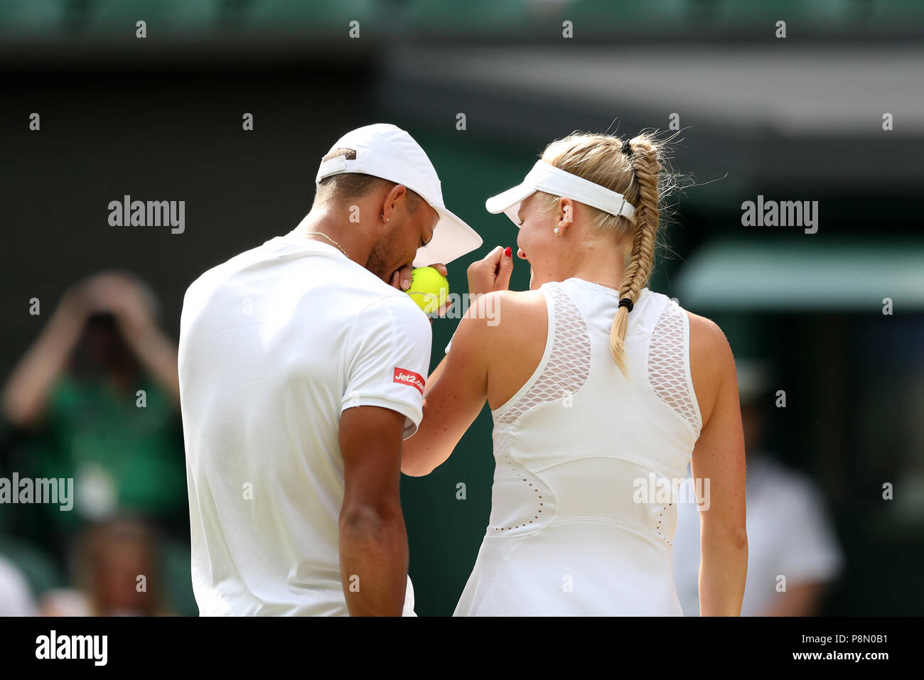 Jay Clarke and Harriet Dart during the doubles on day ten of the ...