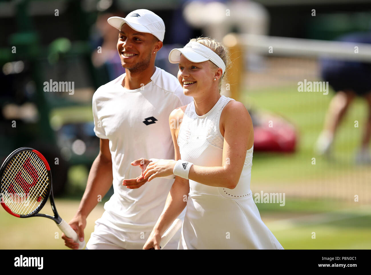 Jay Clarke and Harriet Dart during the doubles on day ten of the ...