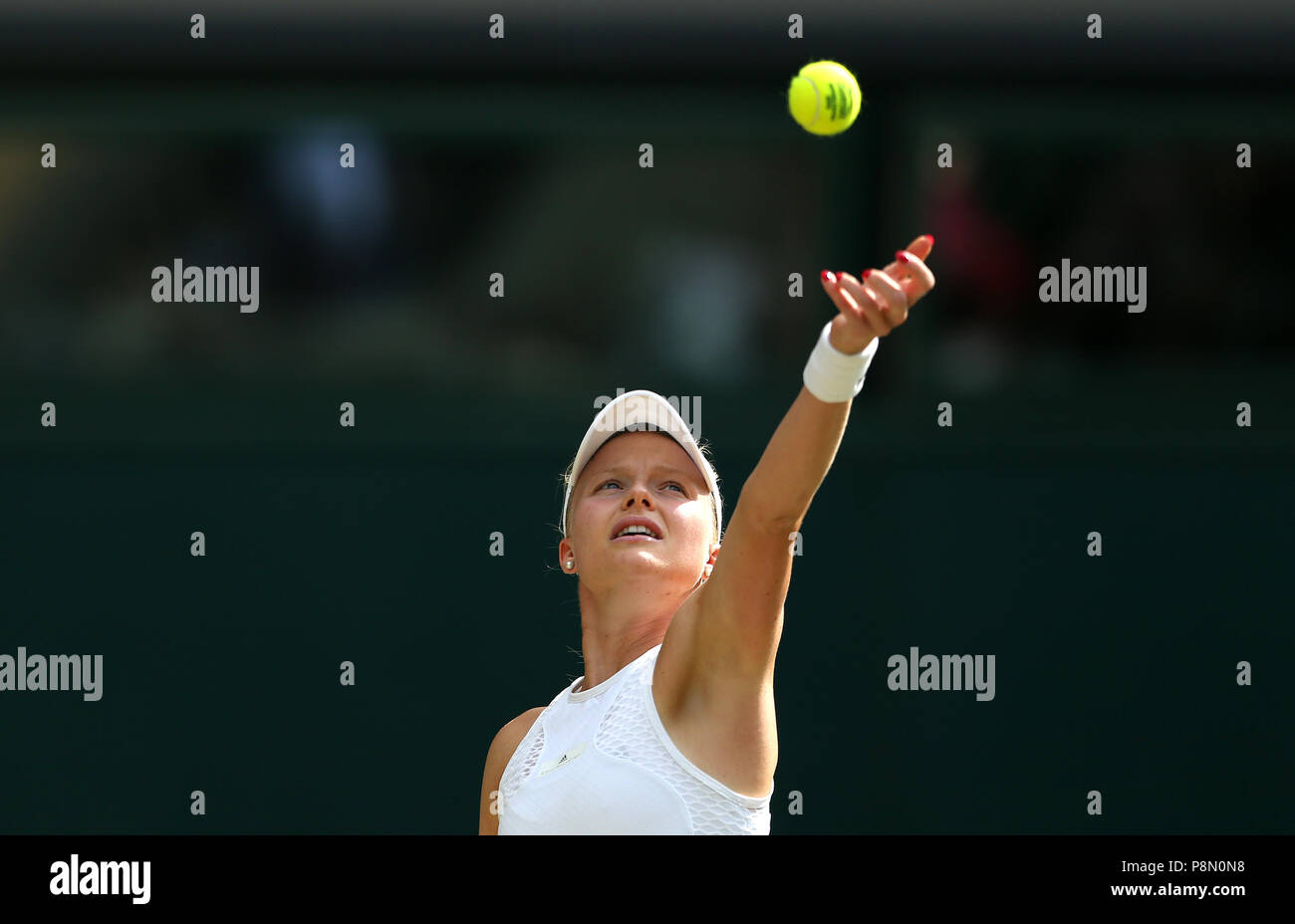 Harriet Dart during the doubles on day ten of the Wimbledon ...