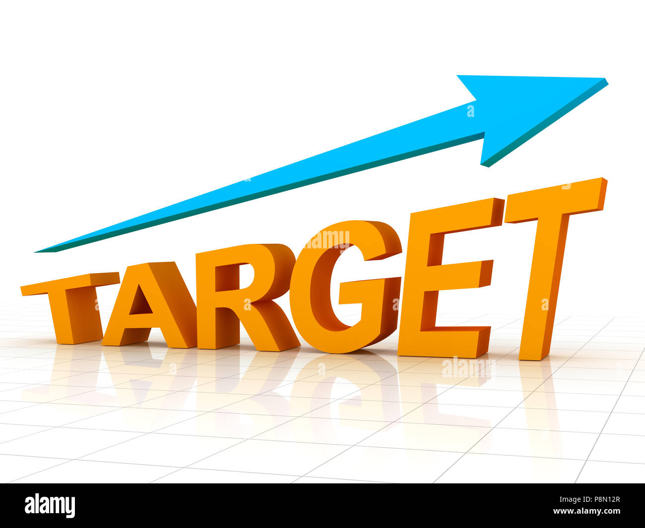 Target Text with Arrow , This is a 3d rendered computer generated image ...